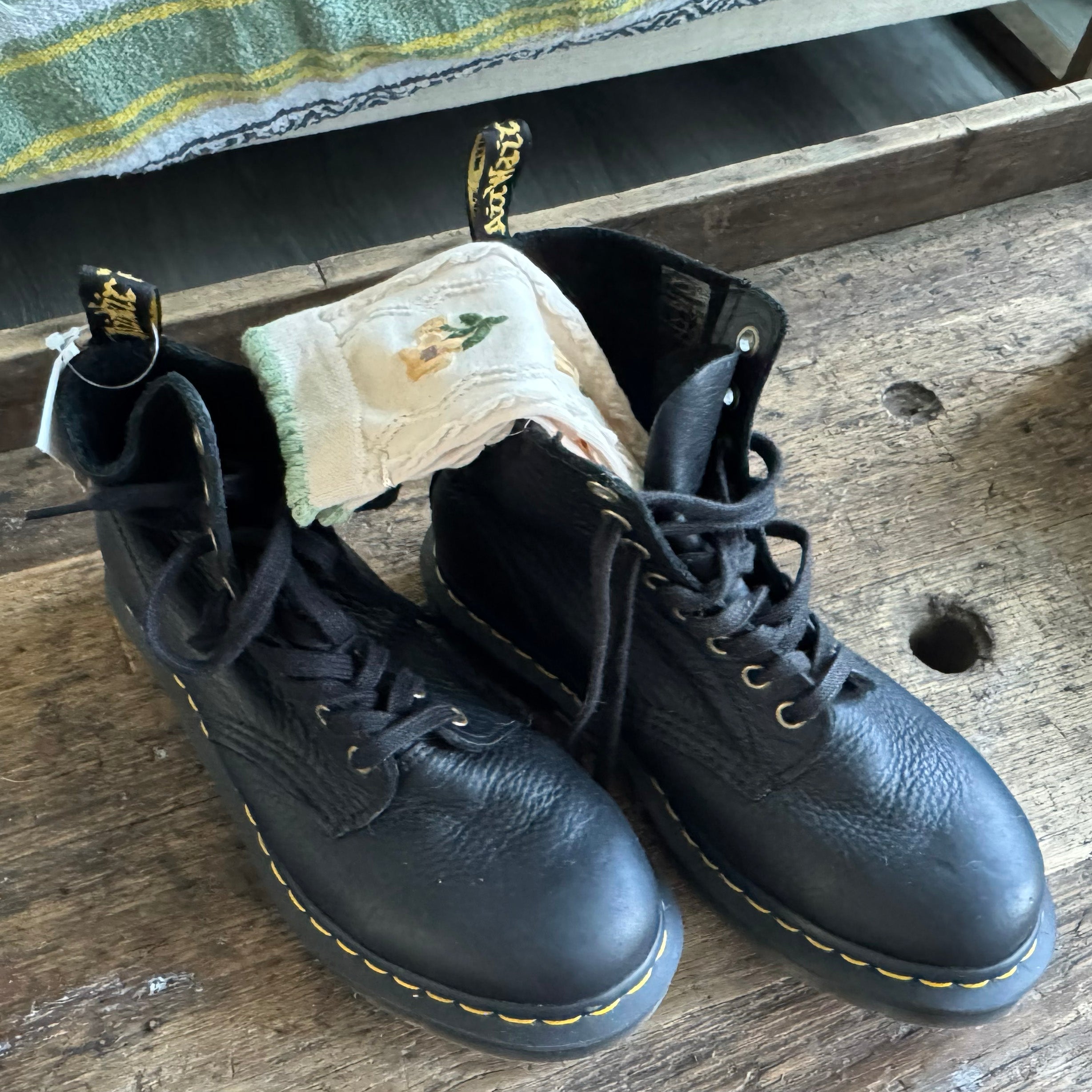 Chunky thrifted boots... – Colleen Attara Studio